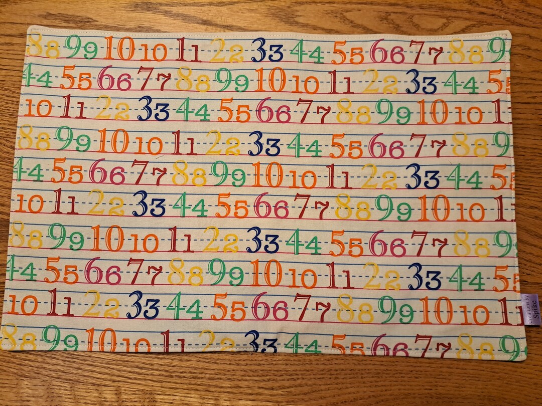 Numbers and Colored Pencils Placemats - Etsy