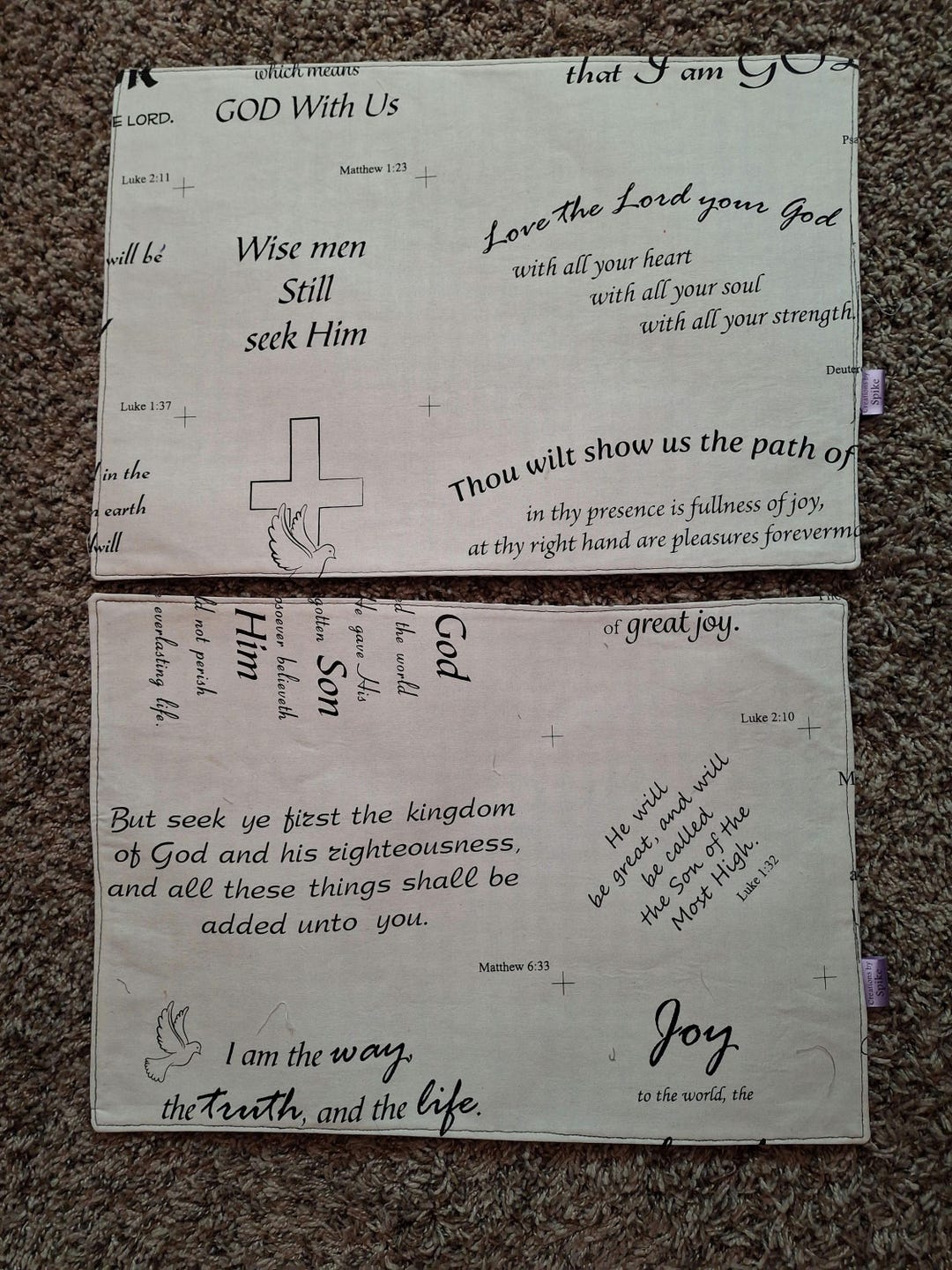 Bible Verse Set of 2 Placemats - Etsy