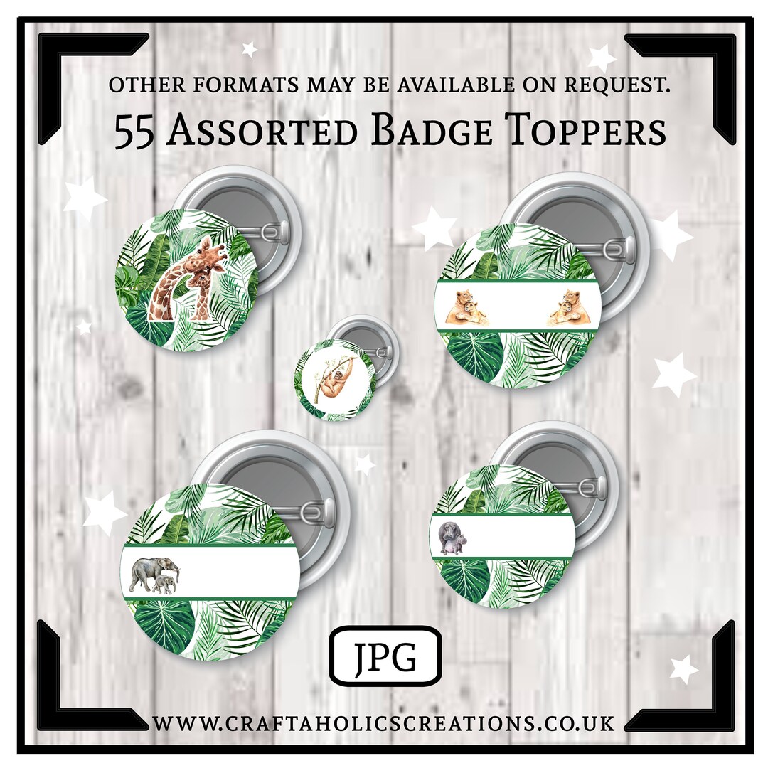Wildlife Badge/toppers Collection SET 1....JPG Format....digital ...