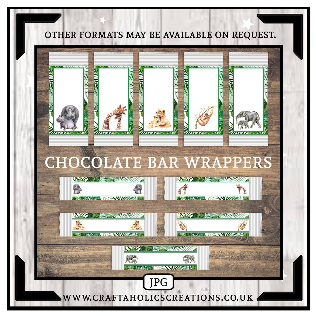 Wildlife Chocolate Wrapper Collection SET 1...JPG Format....digital ...