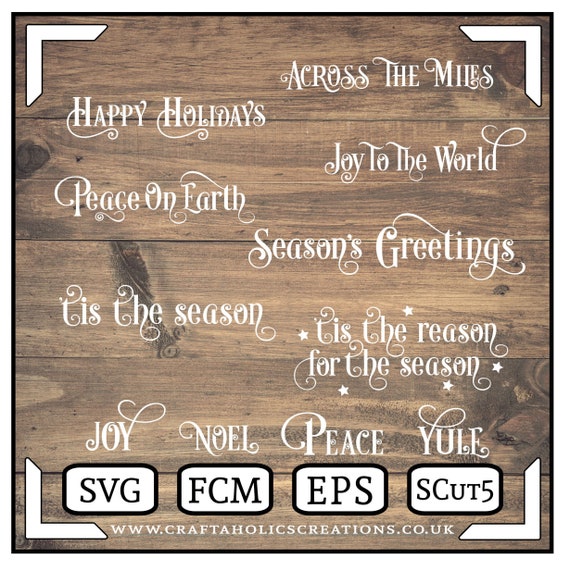 Festive Words & Phrases Digital Design SVG FCM EPS Scut5 | Etsy
