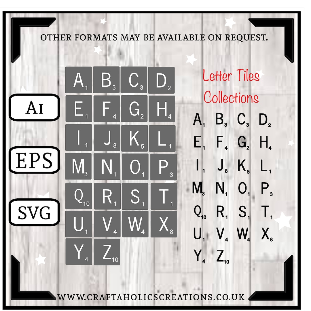 Scrabble 'like' Letter Tiles Collection....... Digital Download....ai ...