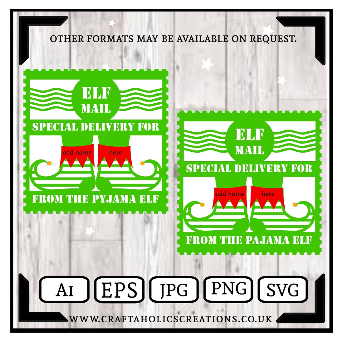 Pyjama/pajama Elf Mail Square Option...... Ai Eps Jpg Png Svg ...