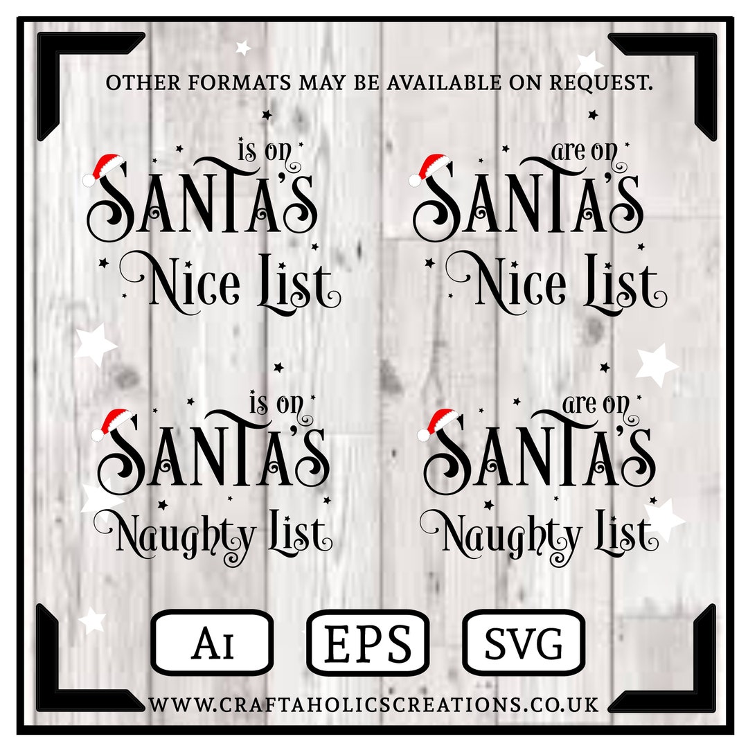 Santa's Naughty & Nice Lists....ai EPS Svg....digital Download - Etsy