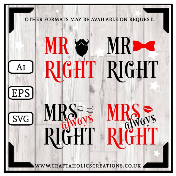 Mr and Mrs Right - Etsy
