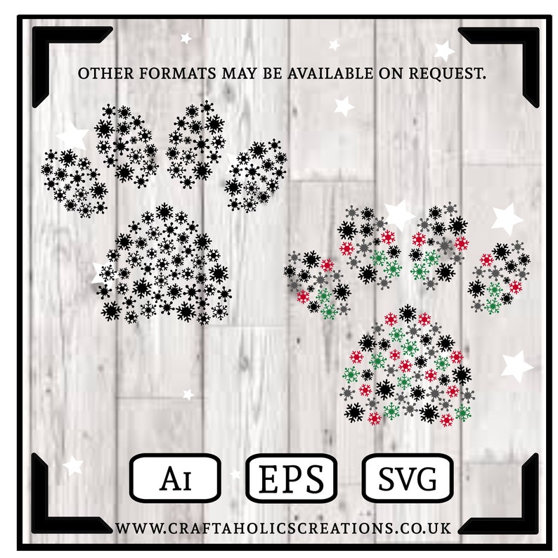 Snowflake Paw Print....ai EPS Svg....digital Download - Etsy