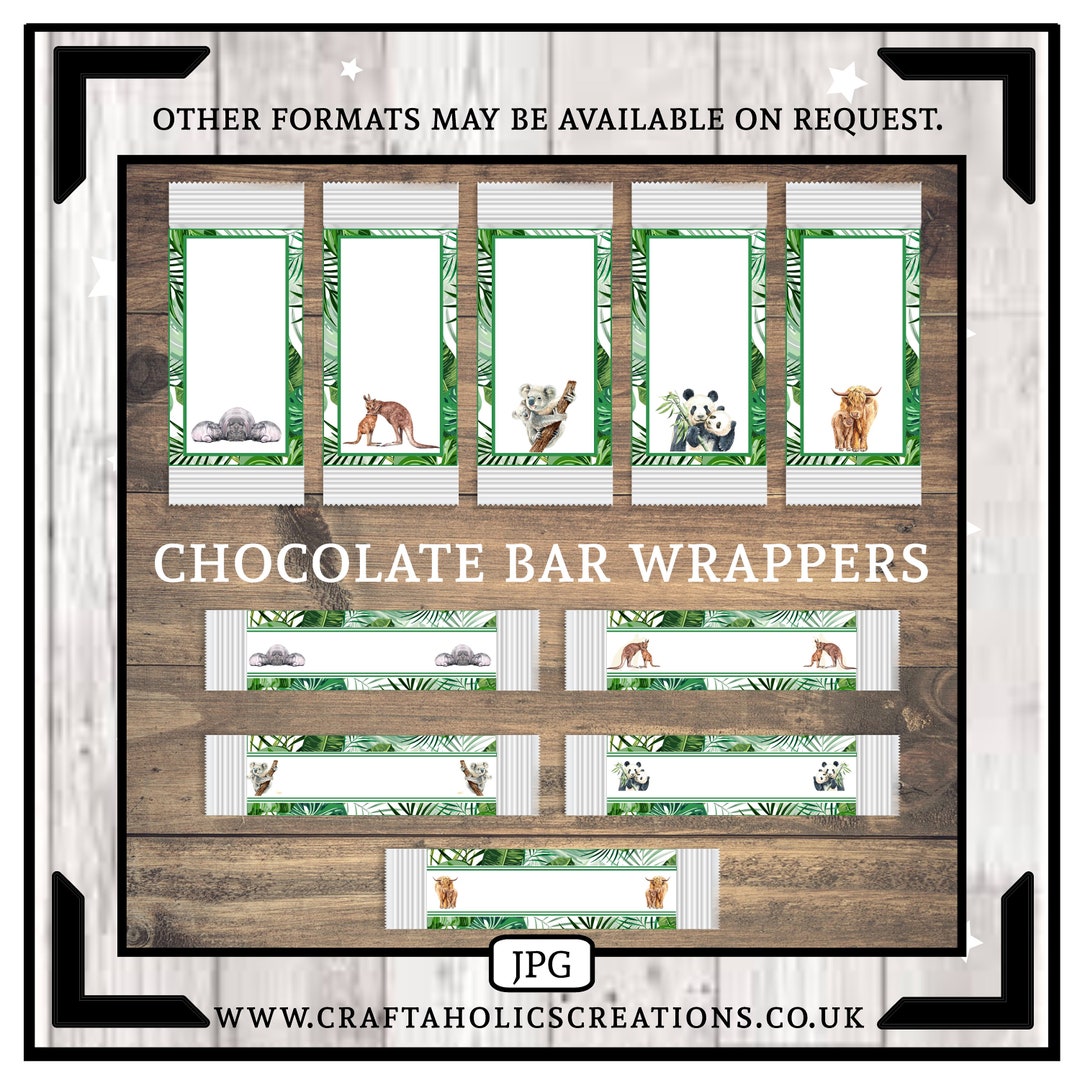 Wildlife Chocolate Wrapper Collection SET 2...JPG Format....digital ...
