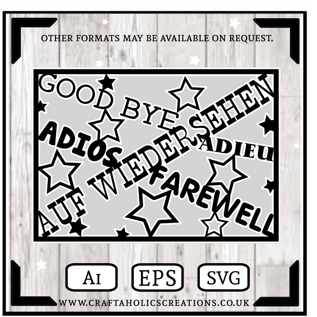Goodbye Farewell Design SVG Digital Cutting File - Etsy