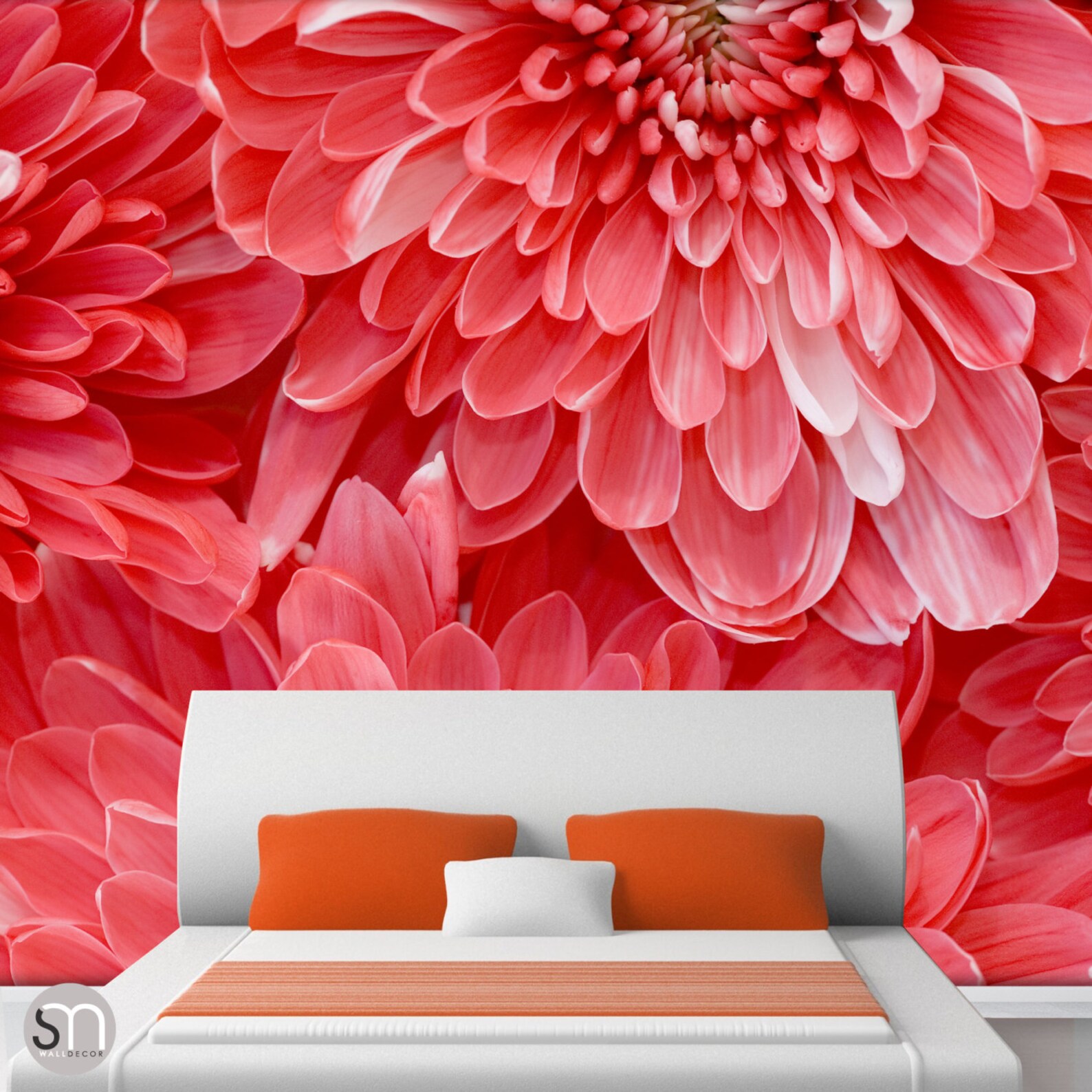 RED FLOWER BURST Photography Wall Mural - Self Adhesive Removable ...