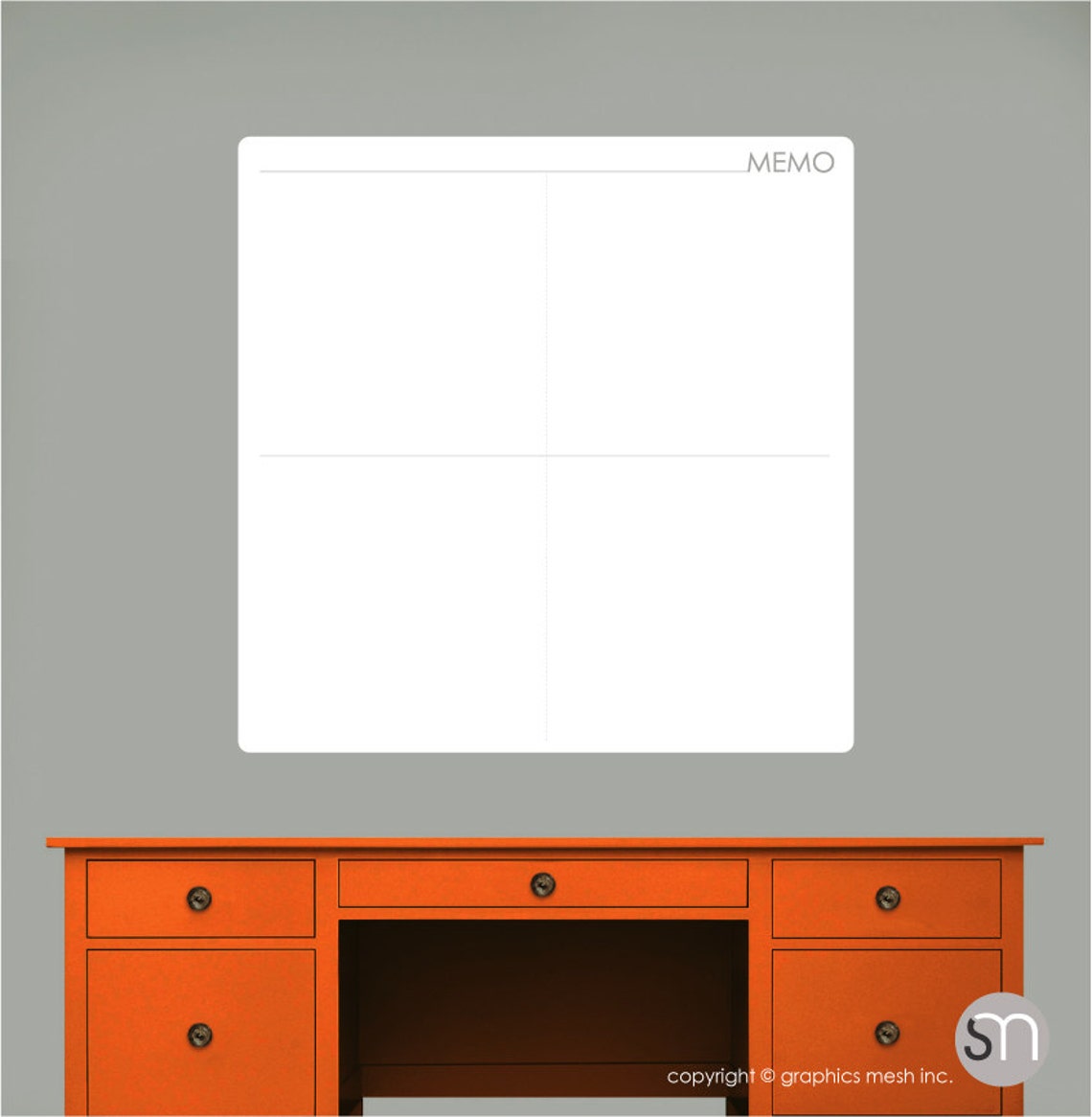 M O D MEMO DRY ERASE Decal Erasable Surface Wall Decals by - Etsy