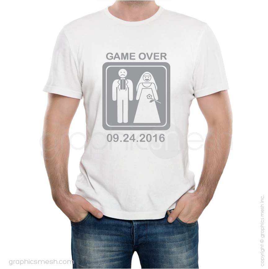 Custom T-shirt GAME OVER for Men - Getting Married With Personalized ...
