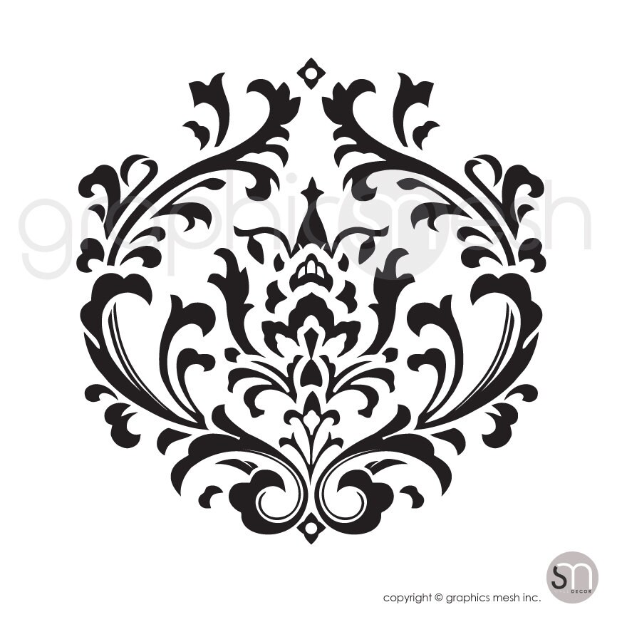 Wall Decal CLASSIC DAMASK - Interior Decor Surface Graphics by ...