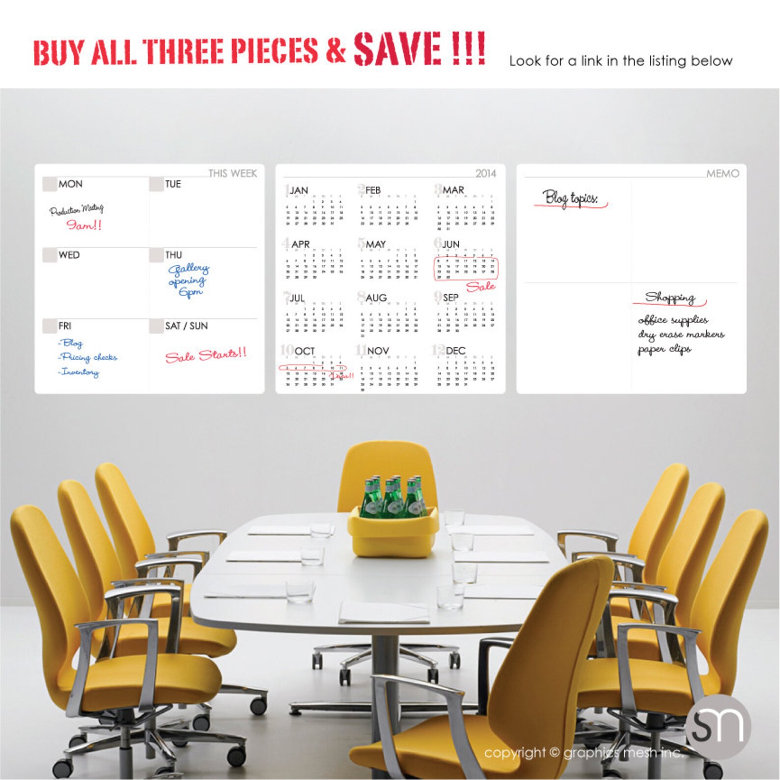 M O D MEMO DRY ERASE Decal - Erasable Surface Wall Decals by ...