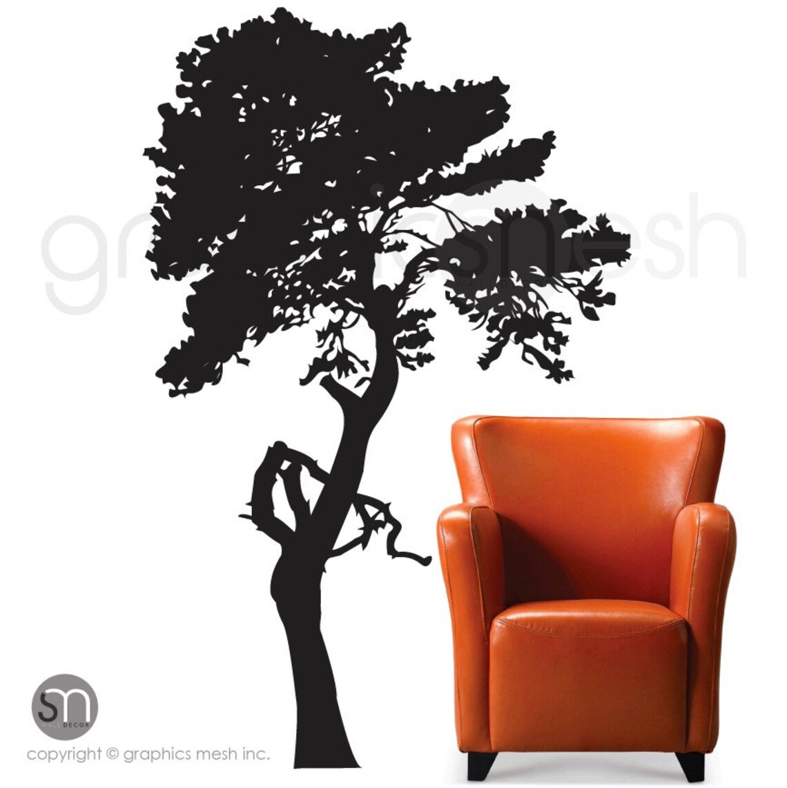 Wall Decals CLASSIC TREE Surface Vinyl Graphics Removable Wall Art ...
