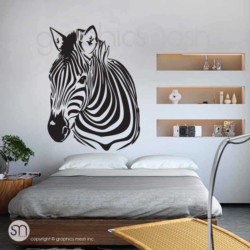 Wall Decal ZEBRA HEAD - Interior Decor Surface Graphics by ...
