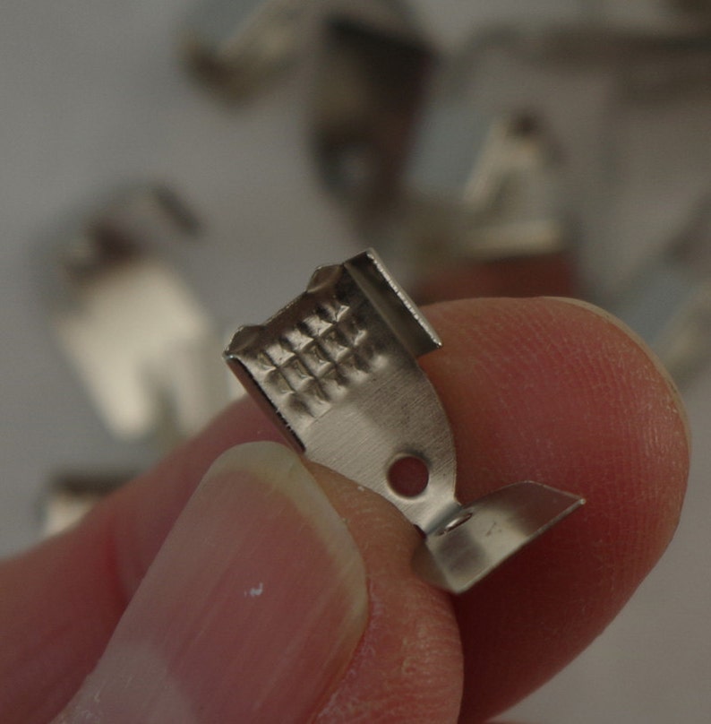 FOLD OVER CRIMP fasteners 20 beading supplies bead end cap | Etsy