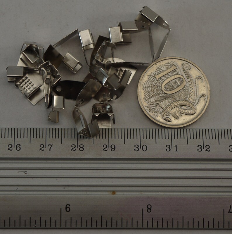 FOLD OVER CRIMP fasteners 20 beading supplies bead end cap | Etsy