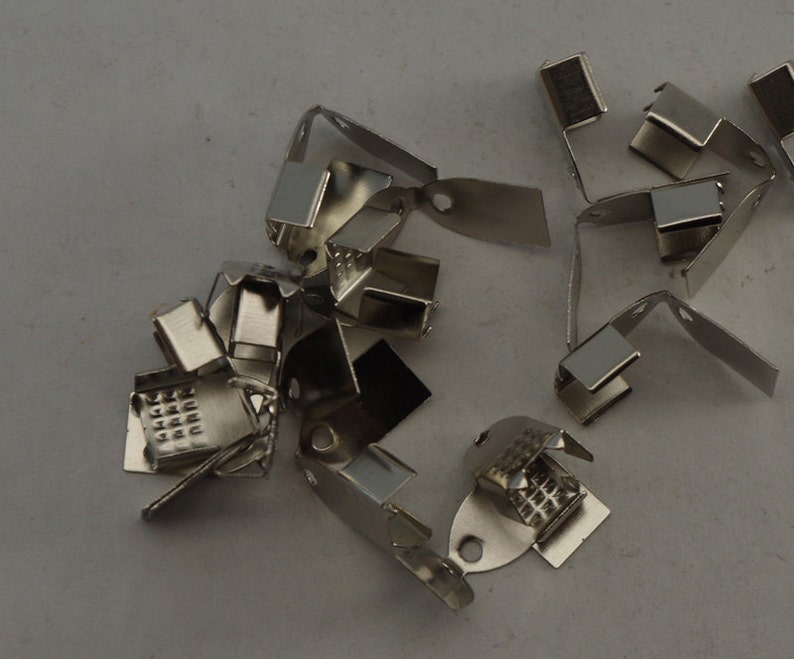 FOLD OVER CRIMP fasteners 20 beading supplies bead end cap | Etsy