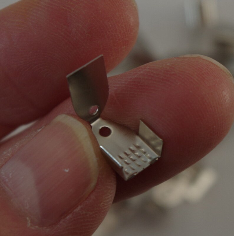 FOLD OVER CRIMP fasteners 20 beading supplies bead end cap | Etsy