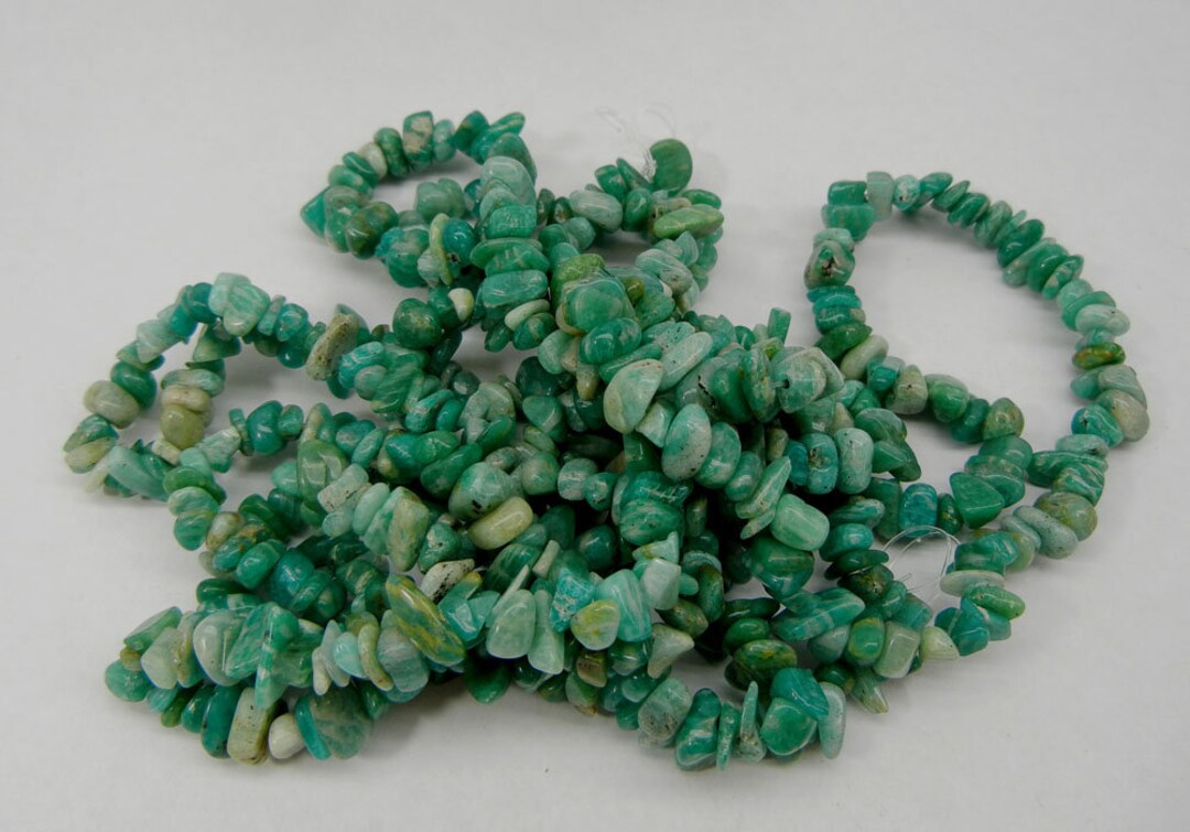 AMAZONITE CHIPS 1 Strand, 31.5 Inch Strand of Amazonite Chip Beads ...