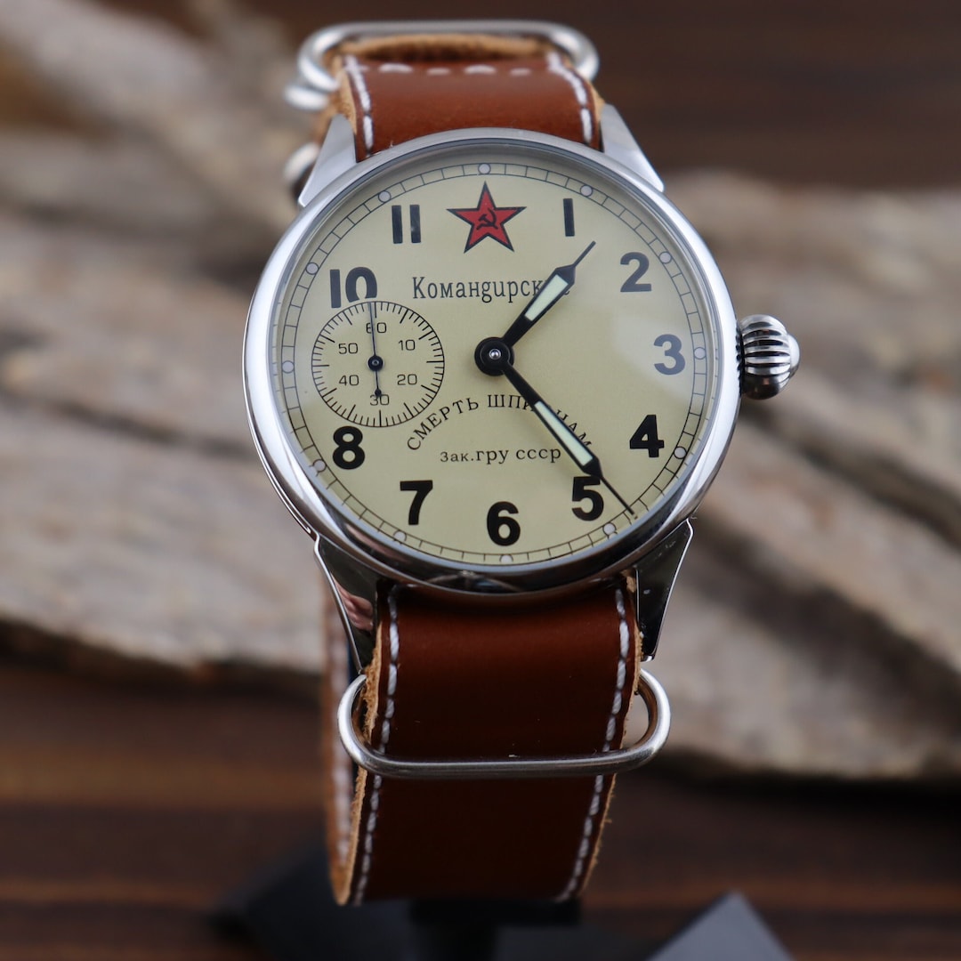 Soviet Watch Molnija Caliber 3602 With Leather Strap, Men’s Vintage ...