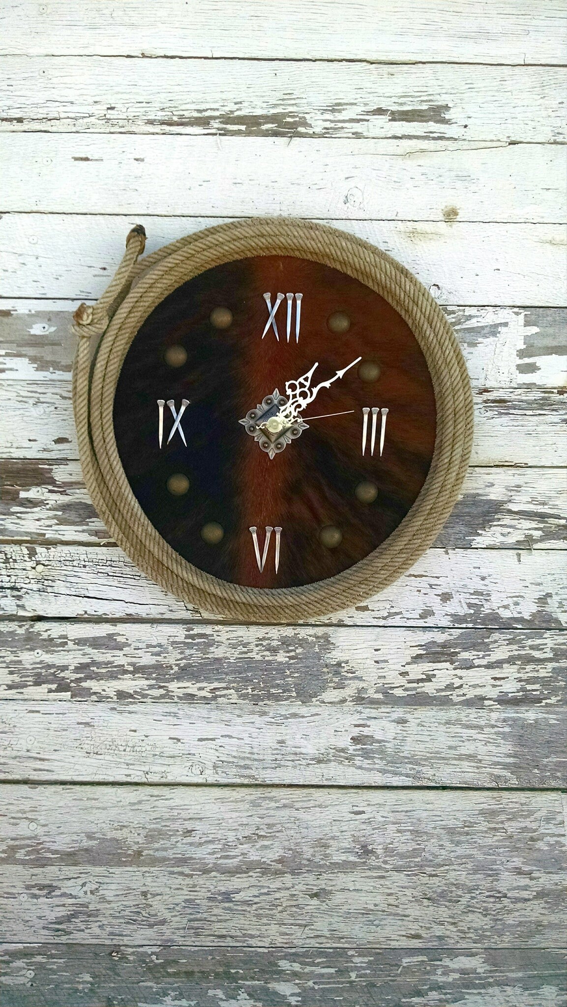 Cowhide Lariat Clock - Etsy
