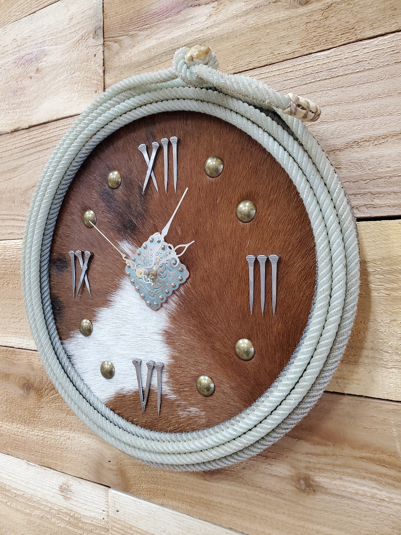 Cowhide Lariat Clock - Etsy