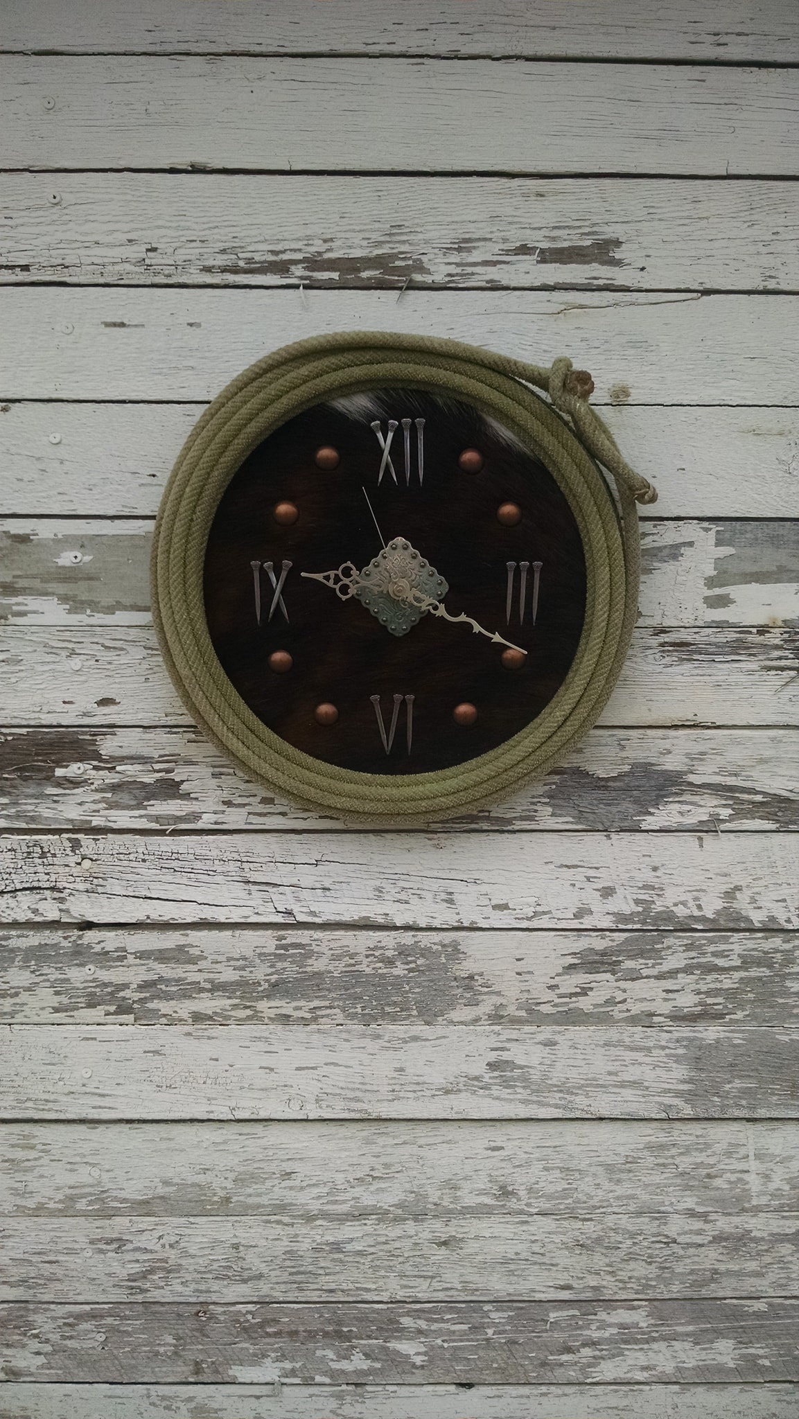Cowhide Lariat Clock - Etsy