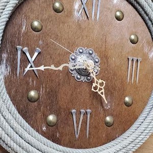 Cowhide Lariat Clock - Etsy