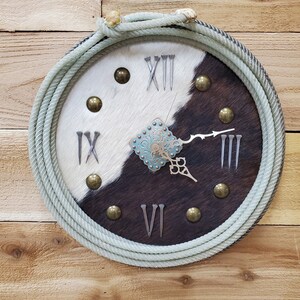 Cowhide Lariat Clock - Etsy