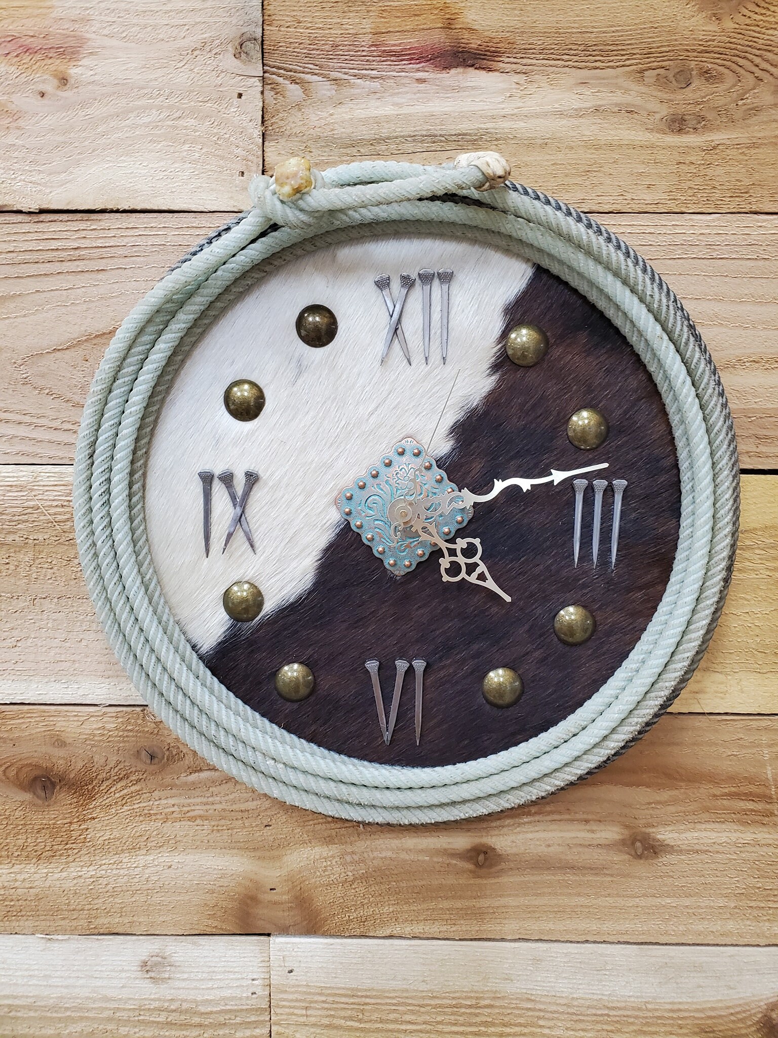Cowhide Lariat Clock - Etsy