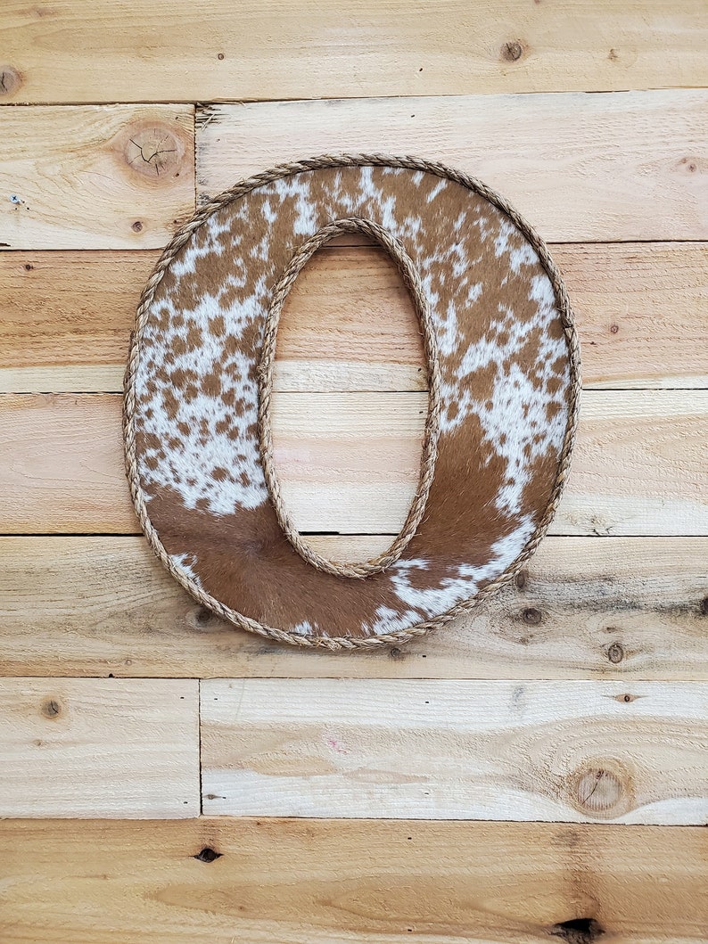 Cowhide Monogram Wall Decor - Etsy
