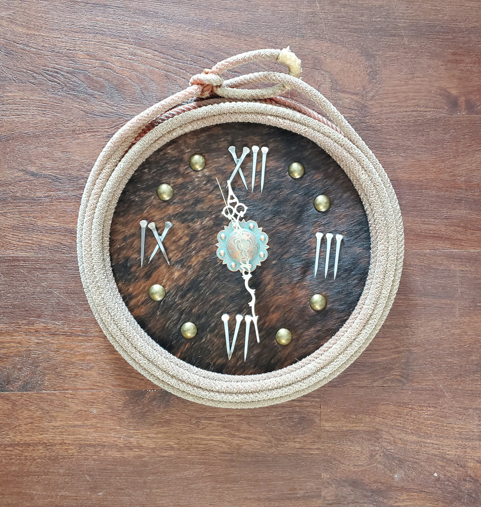 Cowhide Lariat Clock - Etsy