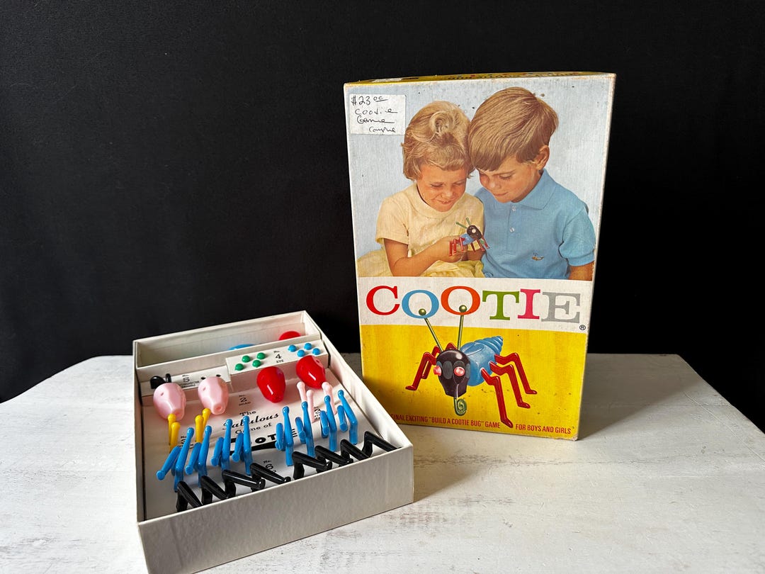 Vintage 1966 Schapers COOTIE build a Cootie Bug Game... Almost Complete ...