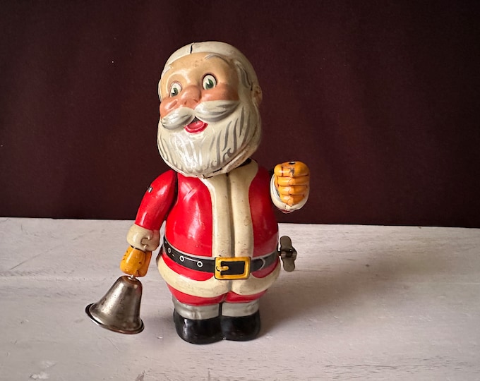 1950-60s Vintage Tin Litho Windup Toy - Santa Claus Ringing His Bell - Etsy