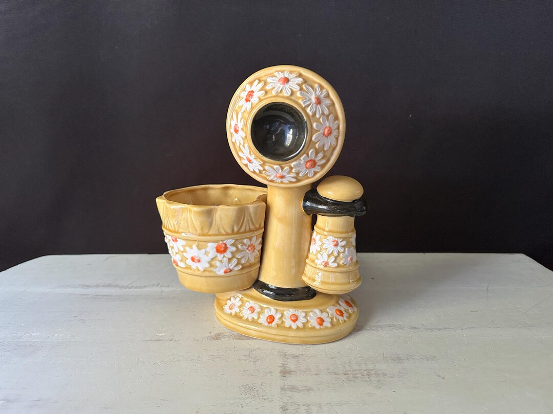 Vintage RELPO Ceramic Planter - Very Rare - Upright Telephone With ...