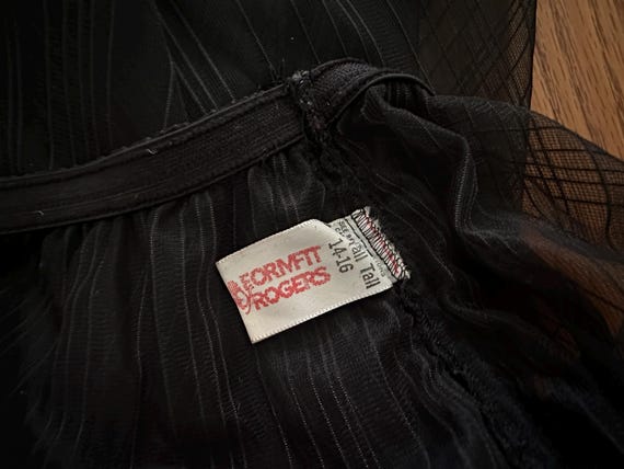 Vintage FORMFIT ROGER Black Sheer Half Slip: Bedazzle… - Gem