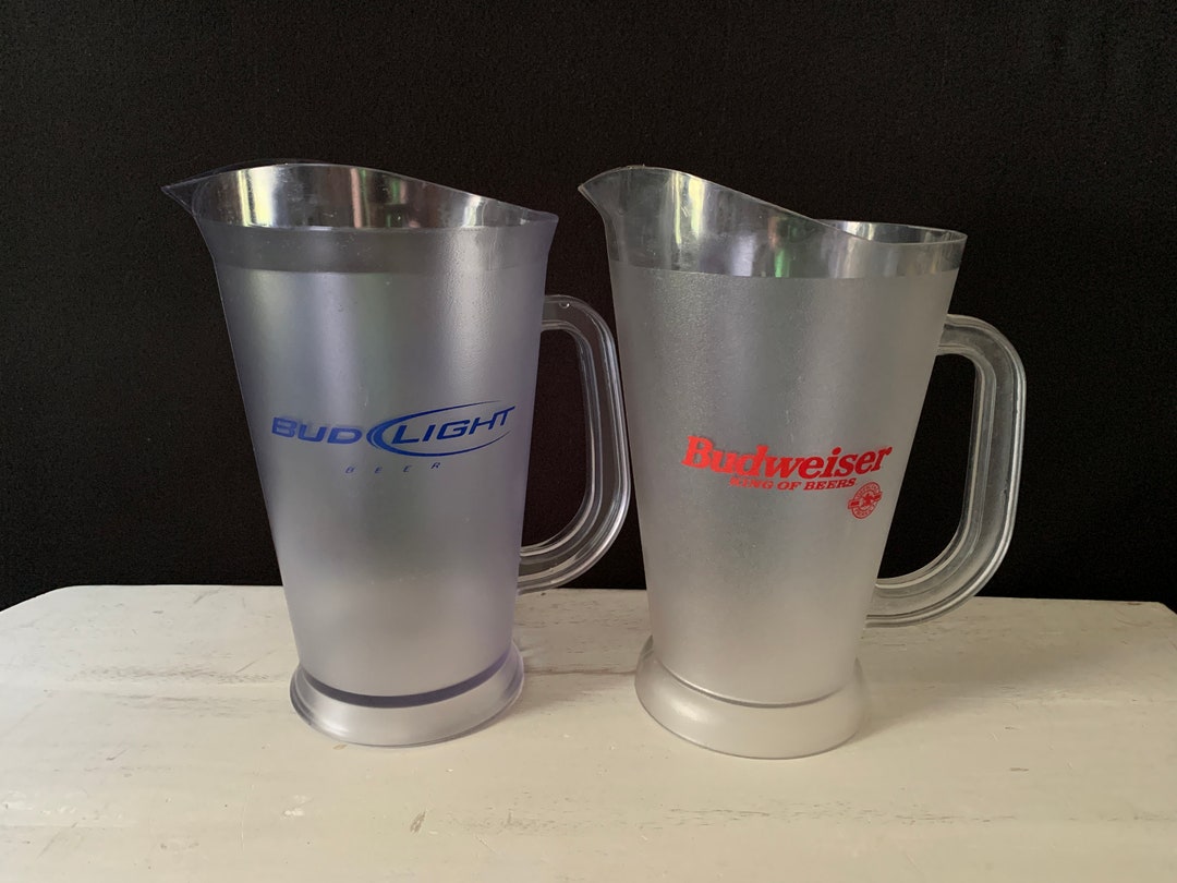 Vintage BUDWEISER & BUD LIGHT Clear Plastic 9 Beer Pitchers Sold ...