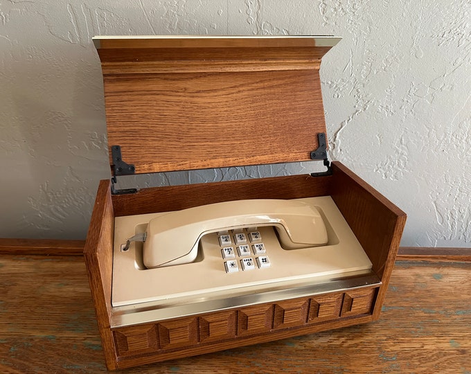 Vintage 1970s Western Electric Executive Stowaway Wood Box Touchtone ...