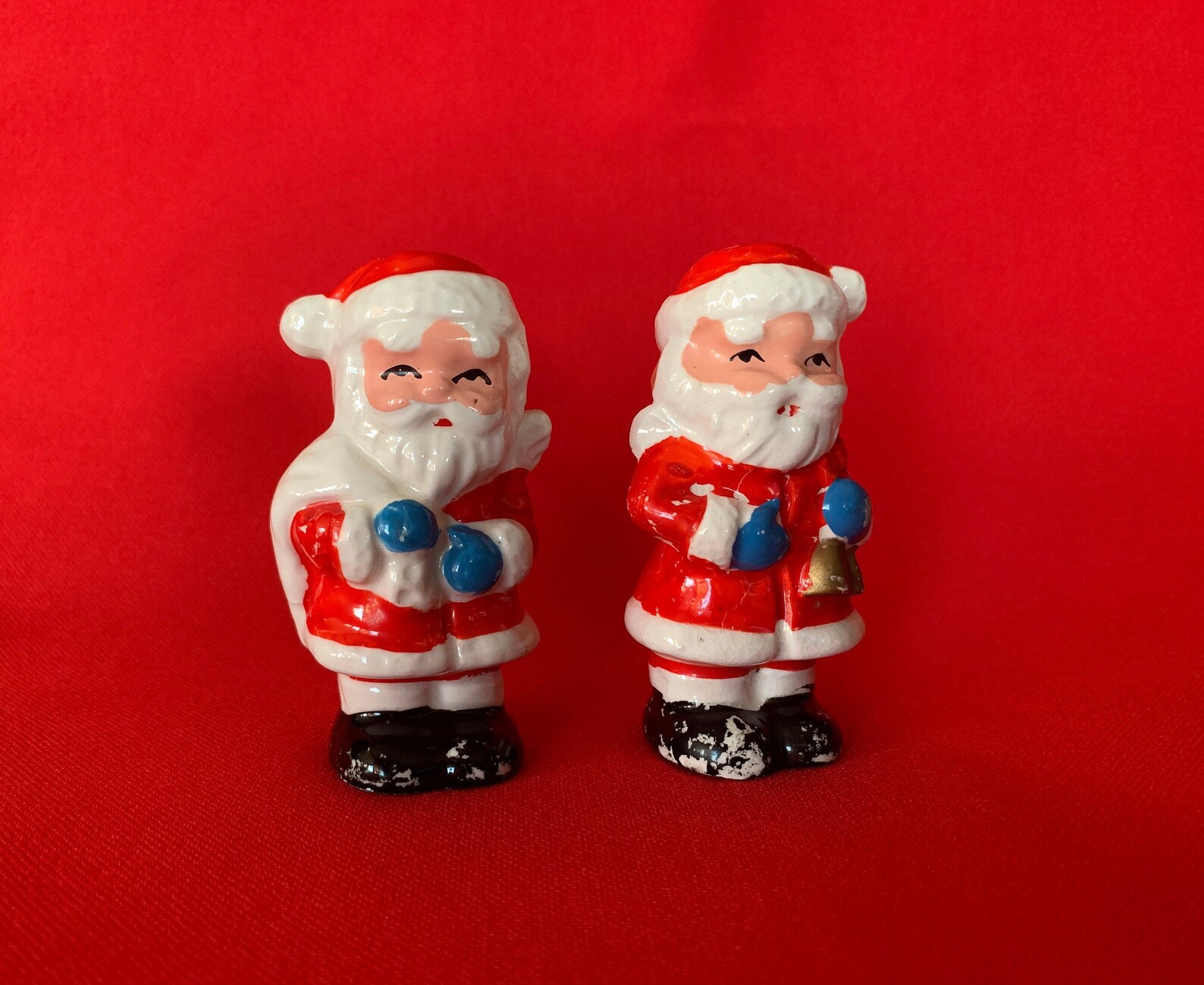 Ceramic Christmas Santa Claus Salt and Pepper Shakers - Etsy