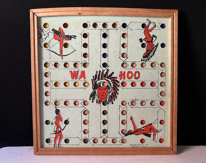 VTG 1950s Original WAHOO Native American Indian Wooden Board Game by ...
