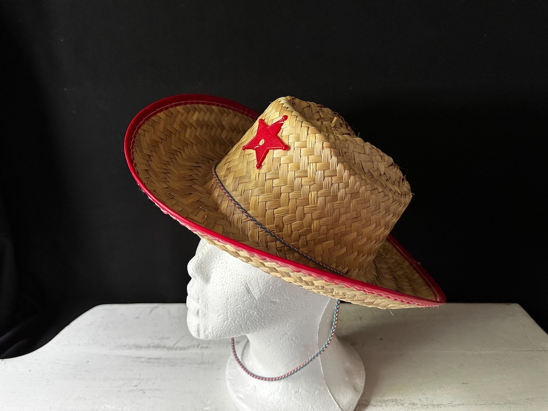 Child’s Vintage Sheriff’s Straw Cowboy Hat Made in Mexico…natural With ...