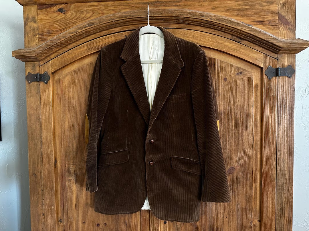 1970s BRAD WHITNEY Size 42R Chocolate Brown Corduroy Men’s Blazer ...