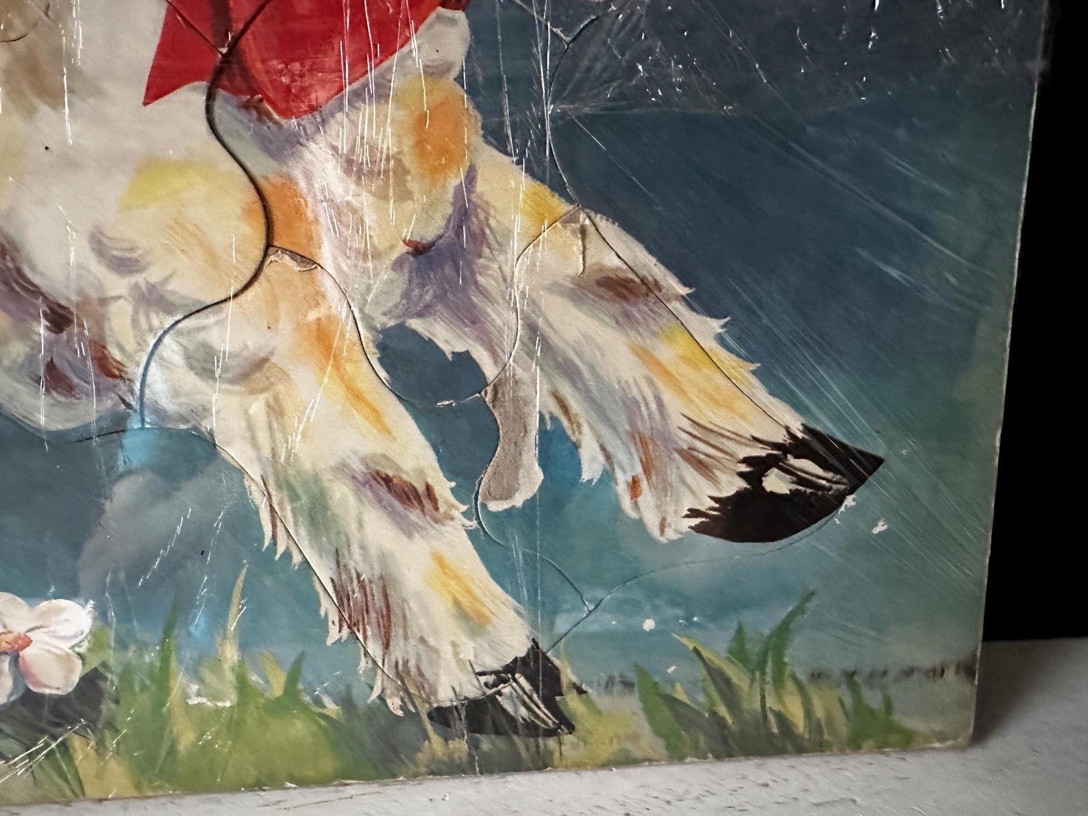 Vintage 1950's PRIZE ART Puzzel 18x14 "my Name is FRISKY-I Am A Lamb ...