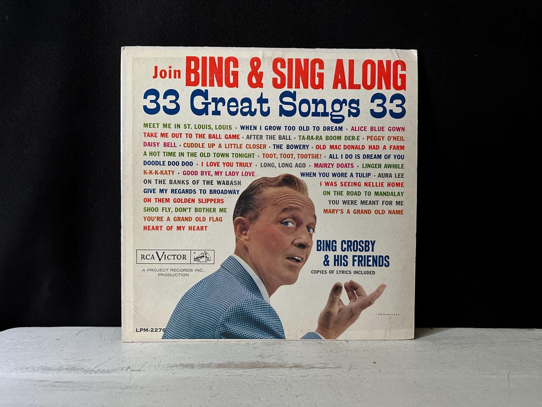 Vintage 1960 BING & SING ALONG “33 Great Songs 33” Compiled Into 12 ...