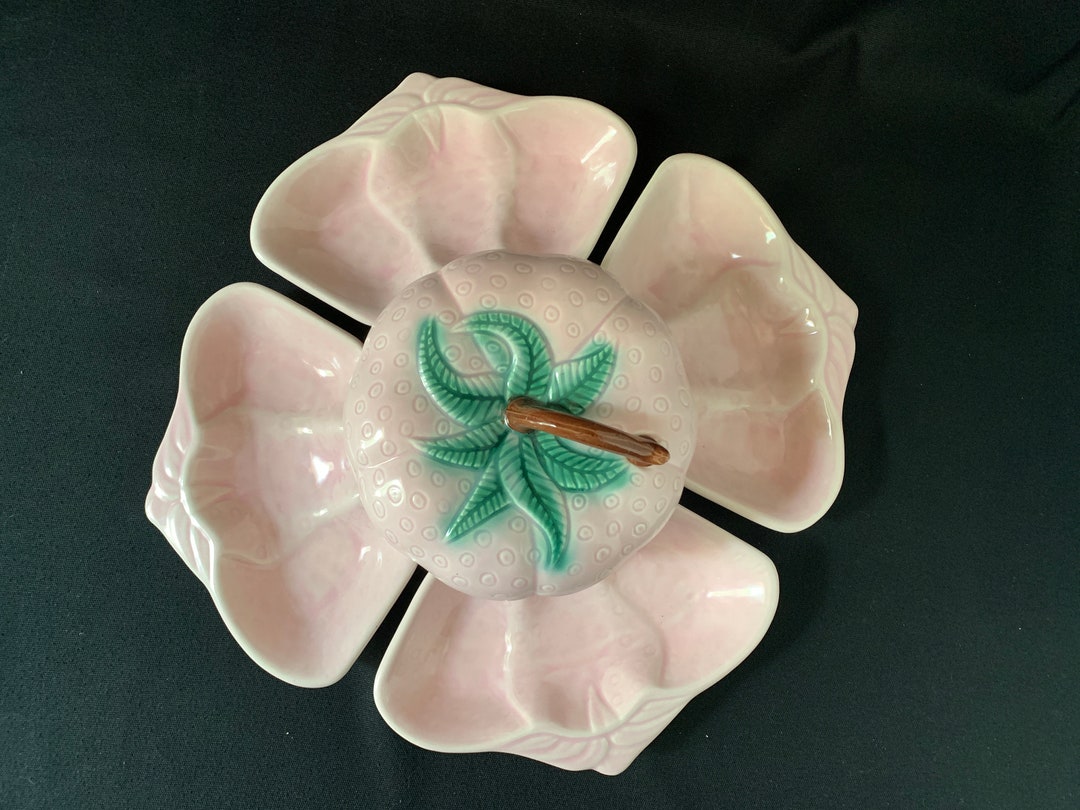 Vintage BELMAR CALIF POTTERY Pink Strawberry Ceramic Snack Set - Etsy ...