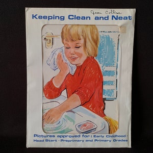 Elementary School Picture Posters “KEEPING CLEAN and NEAT” With Word ...