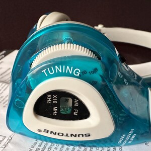 1990s Vintage Suntone AM FM Radio Headphones Translucent Blue Like a ...