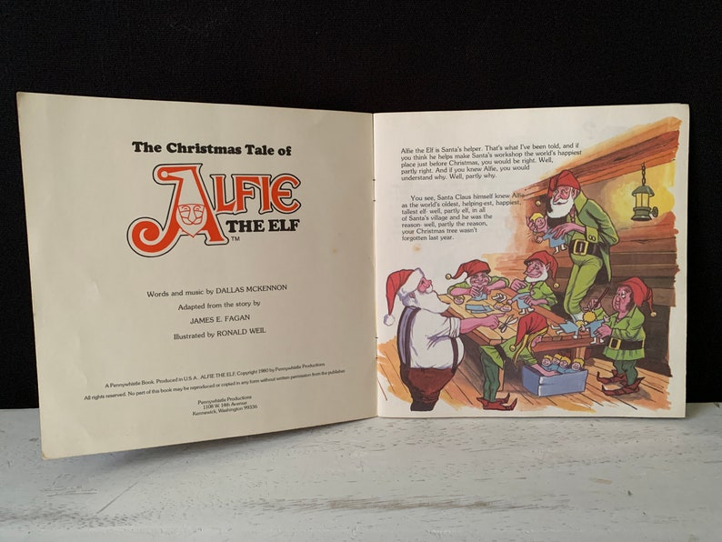 Hard to Find Vintage 7” Children’s Record – “alfie the Elf” With Read ...