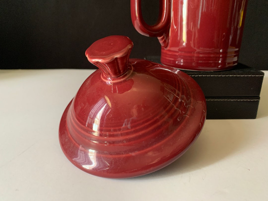 P86 Fiestaware Cinnabar Mini Disc Pitcher, Teapot Lid and Pepper Shaker ...